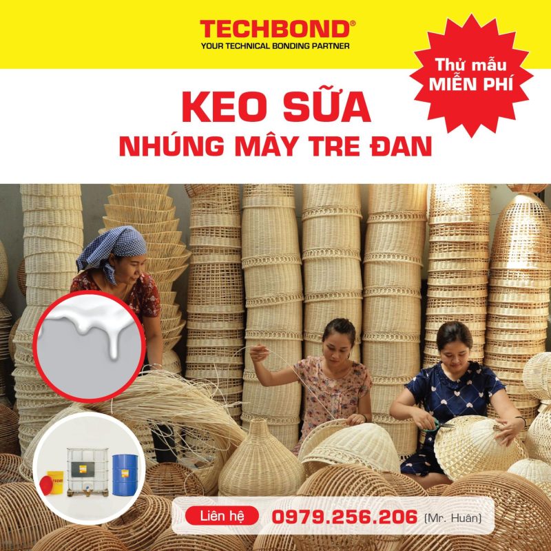 Làm cứng sản phẩm mây tre lá bằng keo sữa | TECHBOND